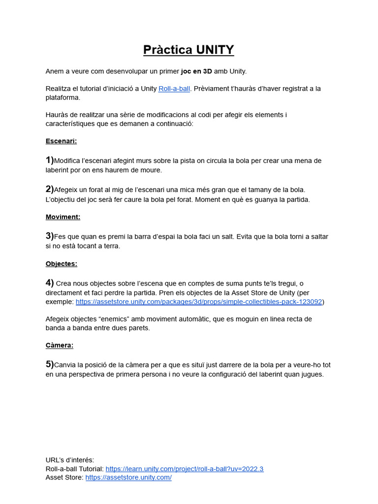 Practica Unity | PDF