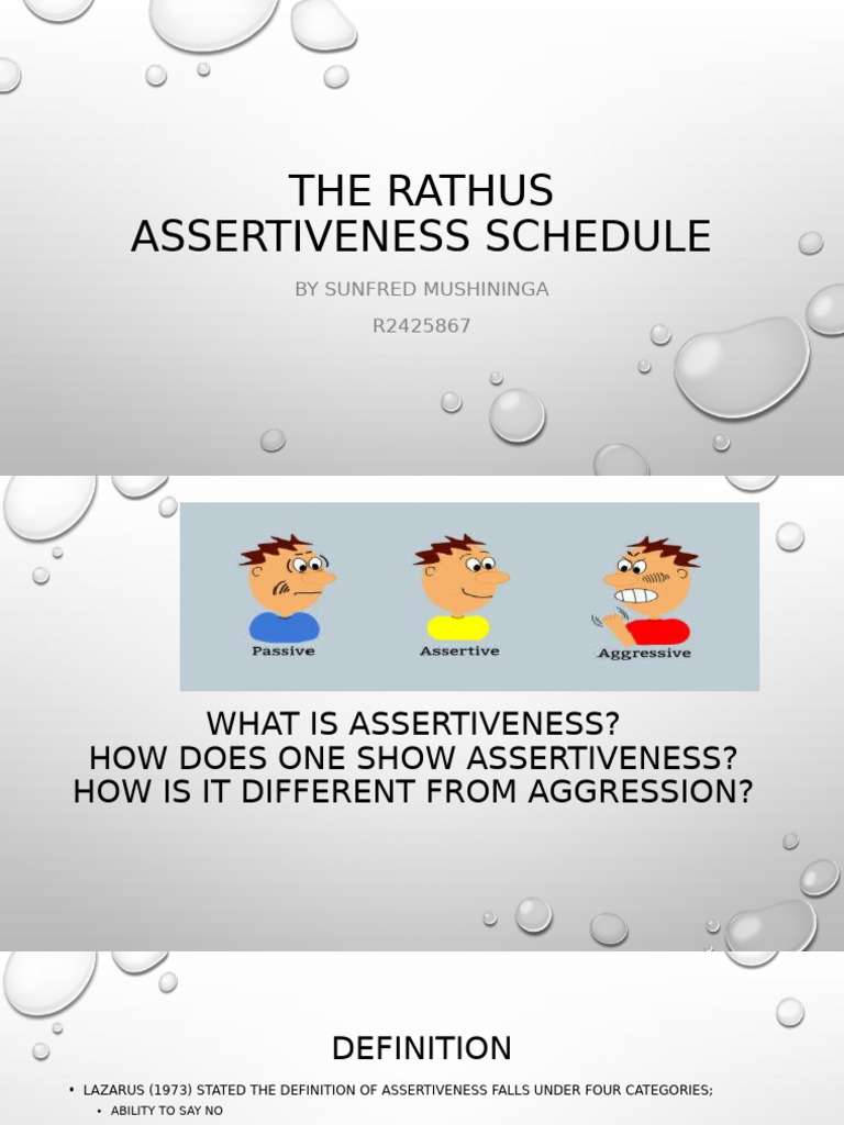 The Rathus Assertiveness Schedule | PDF | Validity (Statistics ...