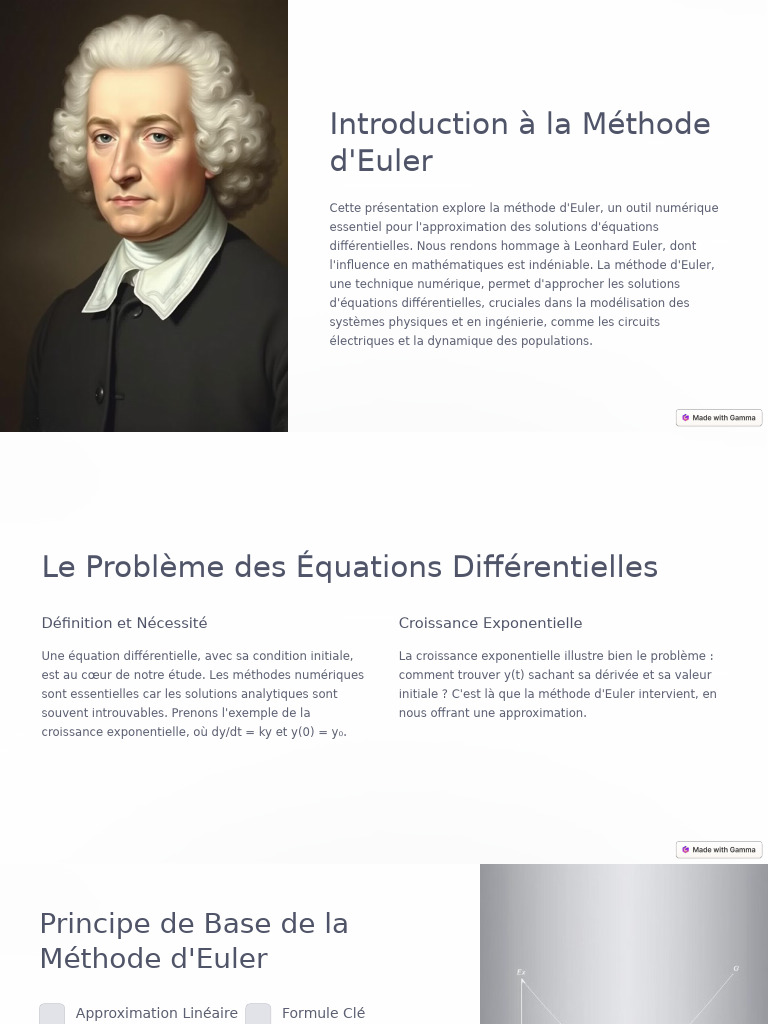 Introduction à la Méthode d'Euler | PDF | Équations | Fonction ...