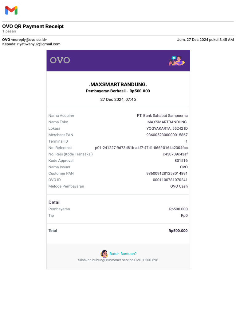 Gmail - OVO QR Payment Receipt | PDF