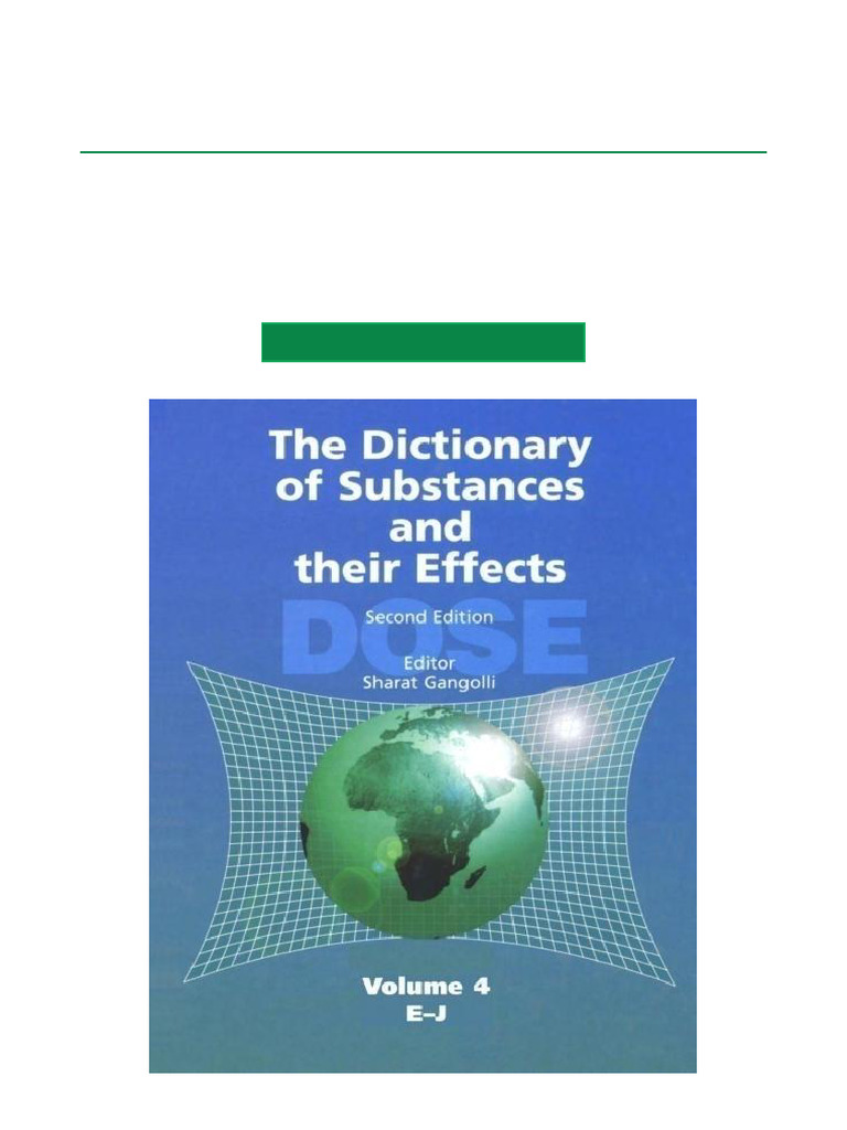 The Dictionary of Substances and Their Effects (DOSE) - 2nd Edition ...