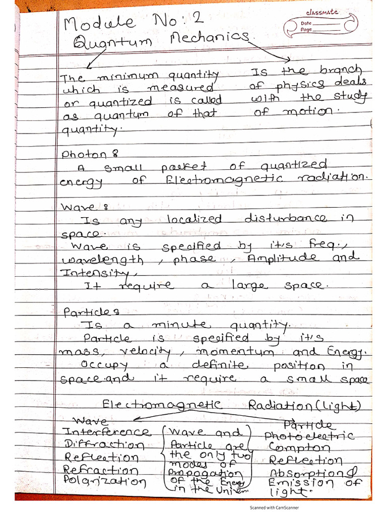 Quantum Mechanics Notes | PDF