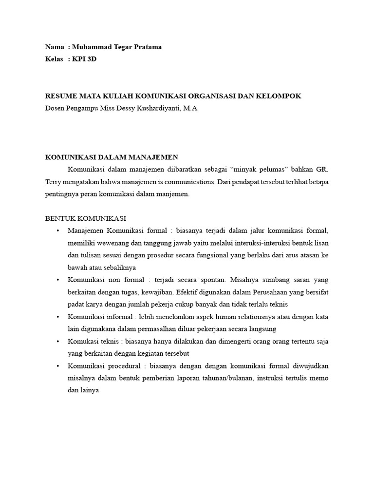 Muhamamd Tegar Pratama Resume KOK P5 | PDF