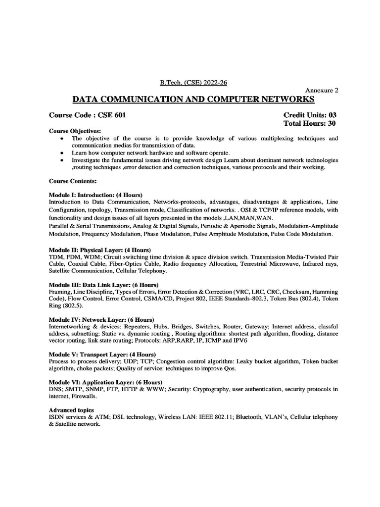 6th Sem Syllabus | PDF