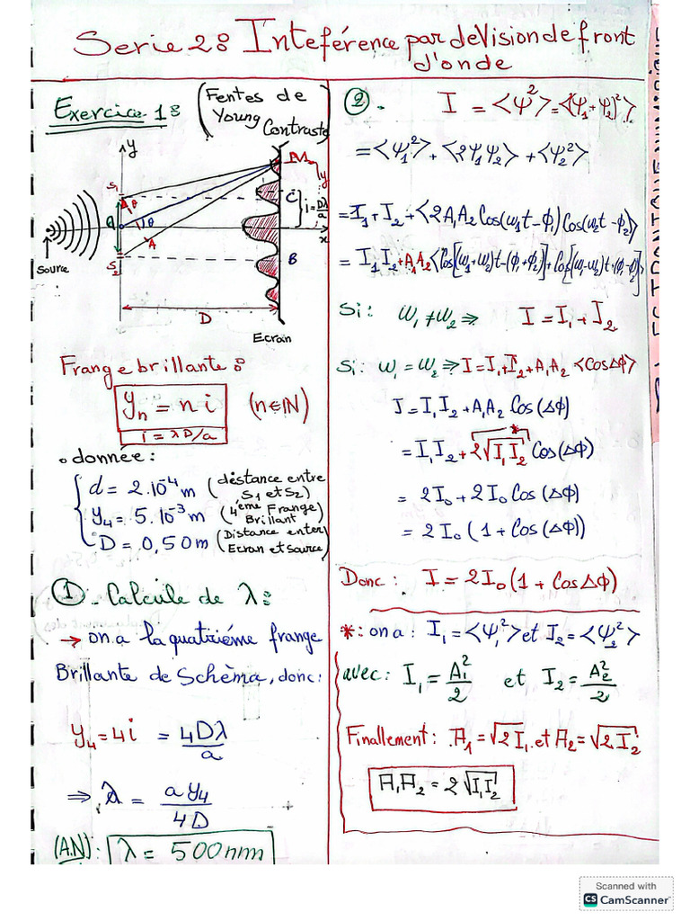 Correction de TD 2 d’optique physique | PDF