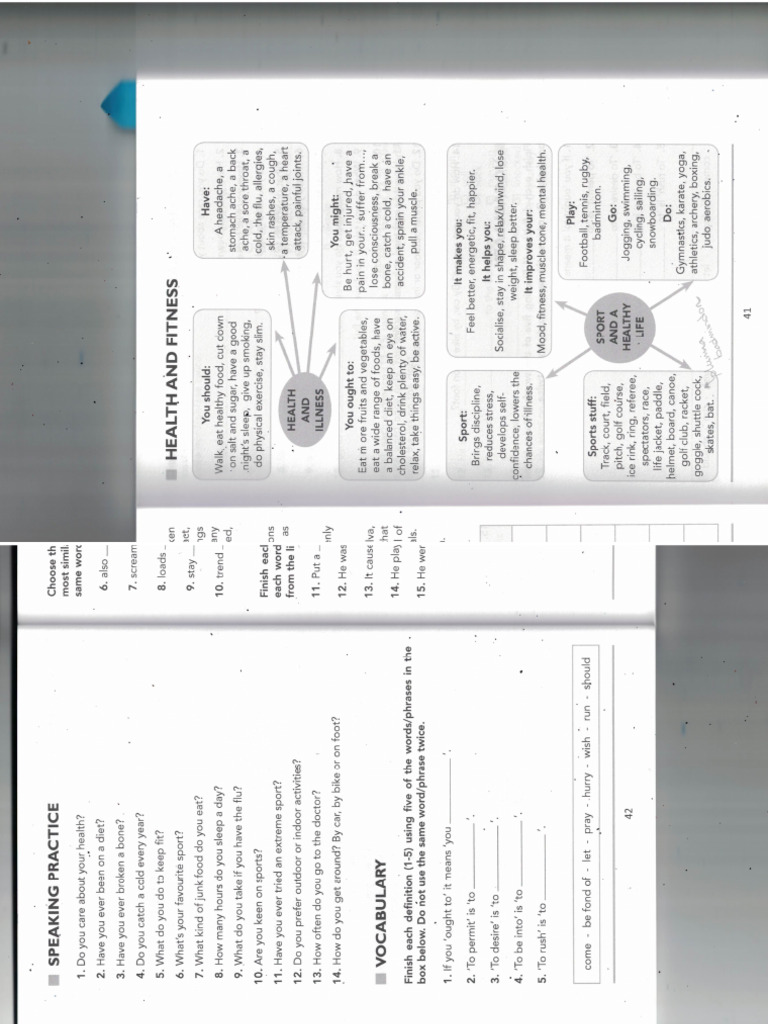 Vocab 2 Health and Fitness | PDF