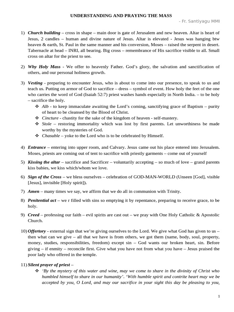 Understanding and Praying the Mass | PDF | Jesus | Sacrifice