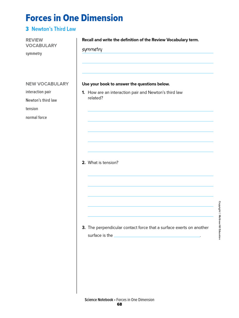 Science+Notebook +Newton's+Third+Law | PDF | Force | Newton's Laws Of ...
