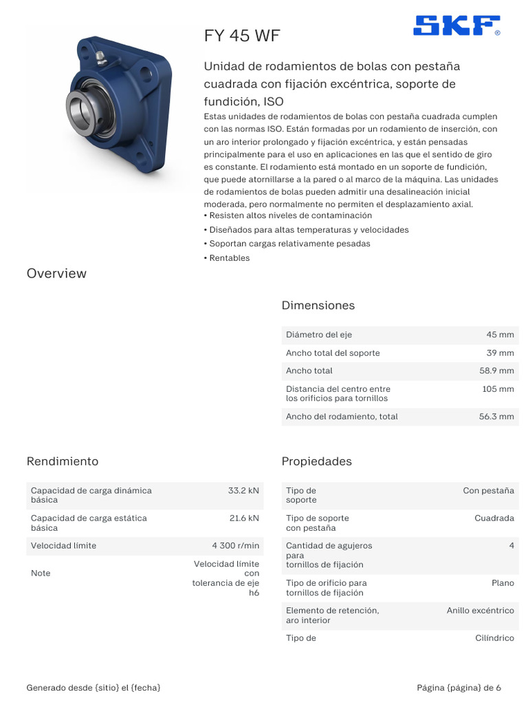SKF FY 45 WF Specification | PDF | Red mundial | Internet y web