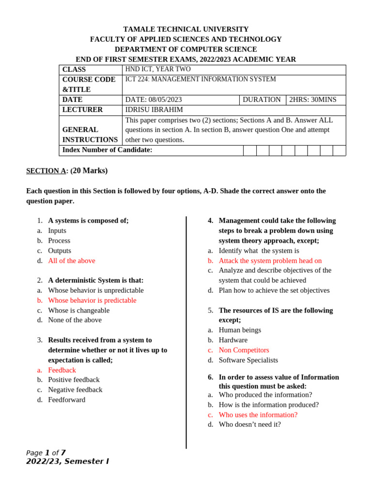 MIS NABTEX 2022 Moderated Exam Questions 2022 II - 121740-2 | PDF ...