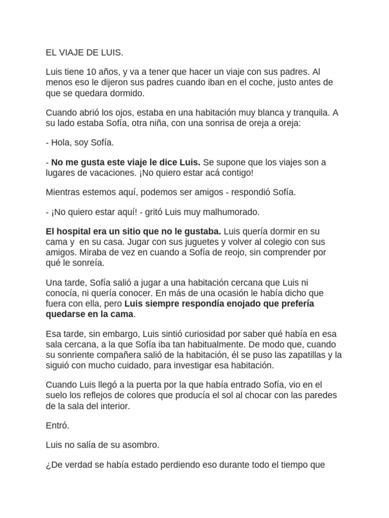 Cuento El Viaje de Luis | PDF