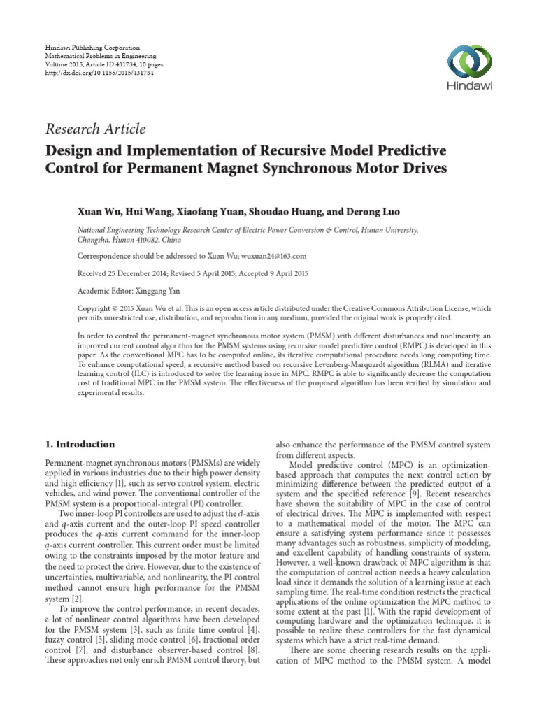 Design and Implementation of Recursive Model Predictive Control for ...