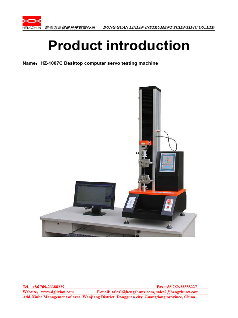 HZ 1007C Testing Machine Peel Test | PDF | Strength Of Materials ...