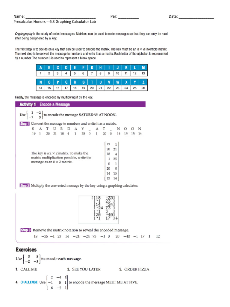 6.3 Graphing Calculator Activity | PDF