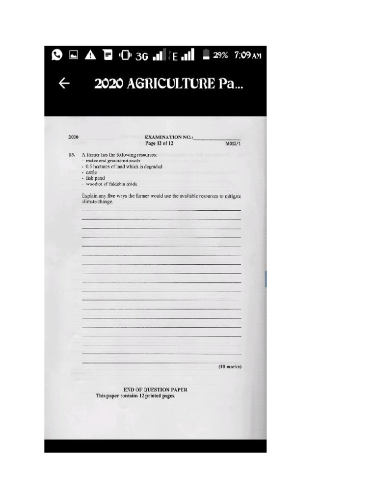 2020 Agric Paper 1 | PDF