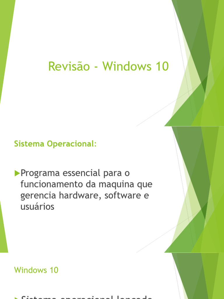 Revisão - Windows 10 | PDF | Janela (informática) | Windows 10