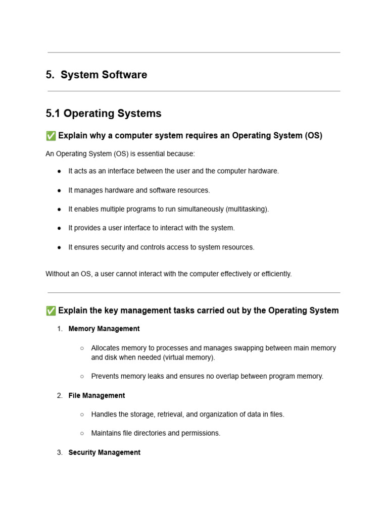 Chapter 5 - System Software | PDF | Operating System | Process (Computing)