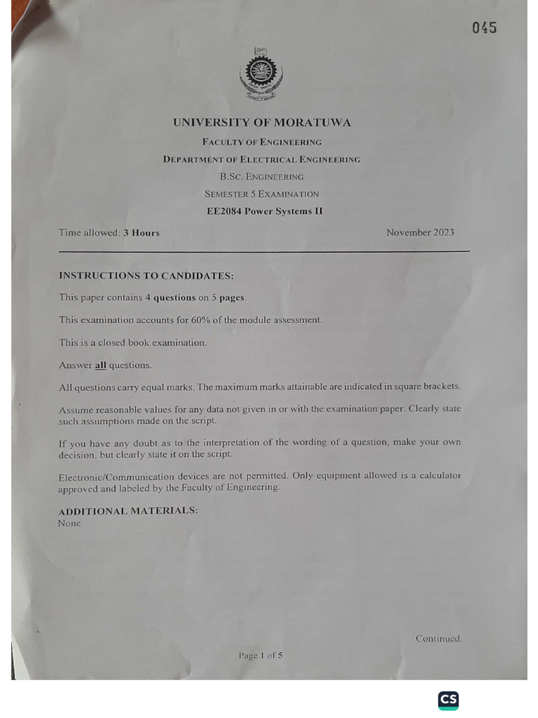 Sem5 - Power System 2 | PDF