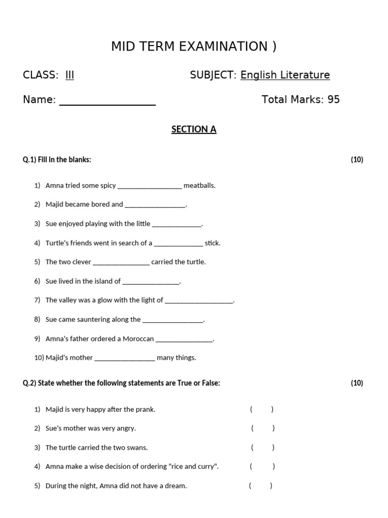Mid Term Examination) | PDF