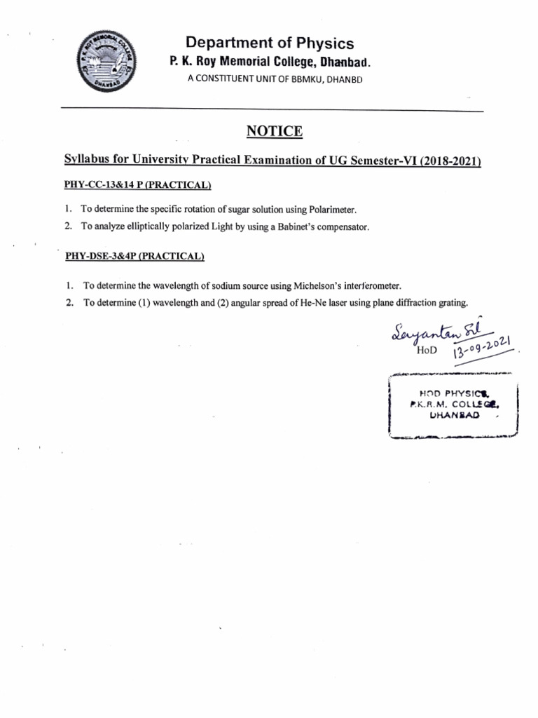 Practical Syllabus Semester-6 (2018-2021) | PDF