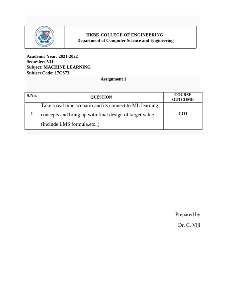 ML Assignment 1 | PDF