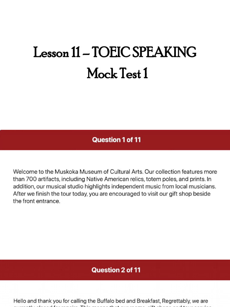 Lesson 11 - Mock Test 1 | PDF