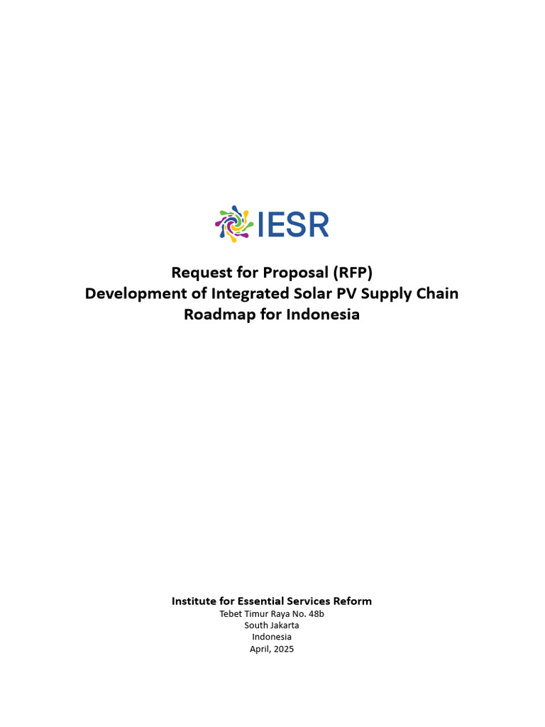RFP Development of Integrated Solar PV Supply Chain Roadmap For ...