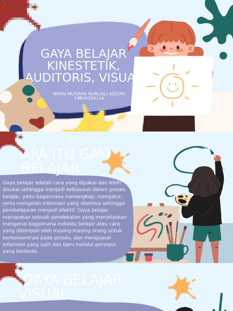 GAYA BELAJAR Visual, Auditori, Kinestetik | PDF