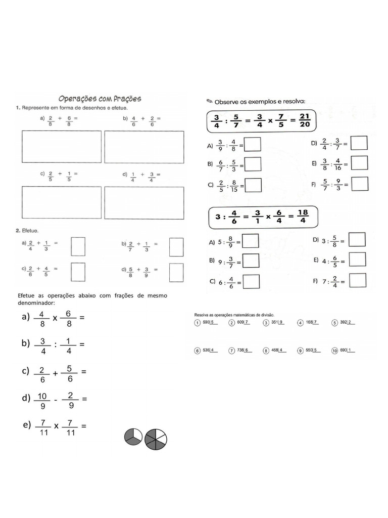 Frações - operações | PDF