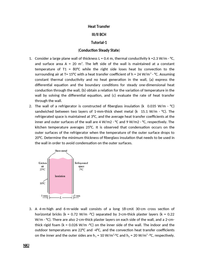 Heat Transfer Practice Questions - 1 | PDF | Heat Transfer | Thermal ...
