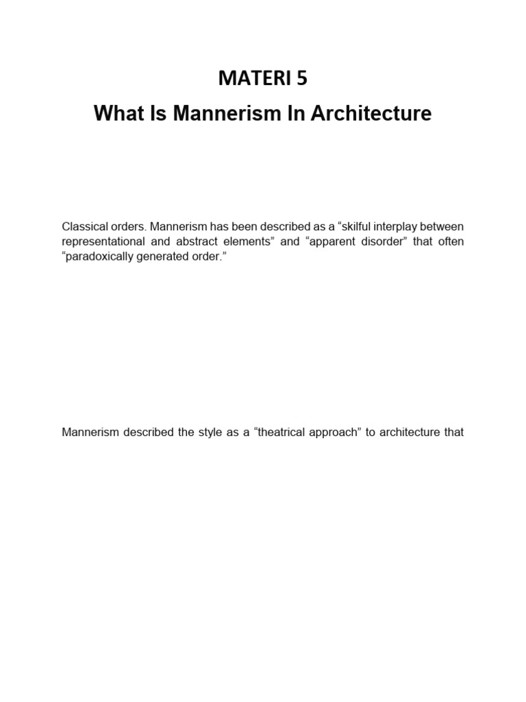 MATERI 5 - Mannerism in Architecture | PDF | Western Art | Liberal Arts ...