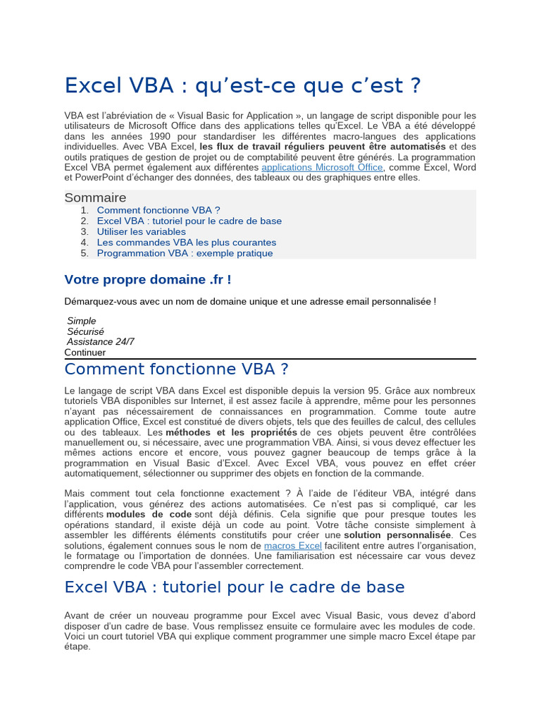 Excel VBA | PDF | Visual Basic for Applications | Microsoft Excel