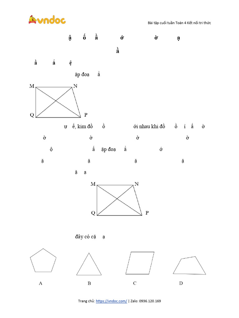 Phieu Bai Tap Co Ban Toan 4 Tuan 14 KNTT | PDF