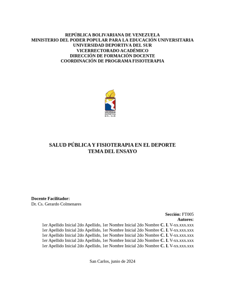 Plantilla Ensayo FT005 | PDF