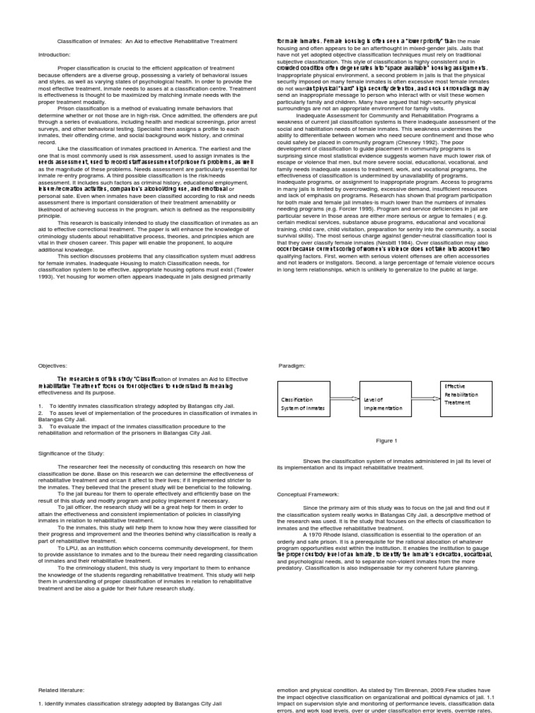 Classification of Inmates24 | PDF | Prisoner | Prison