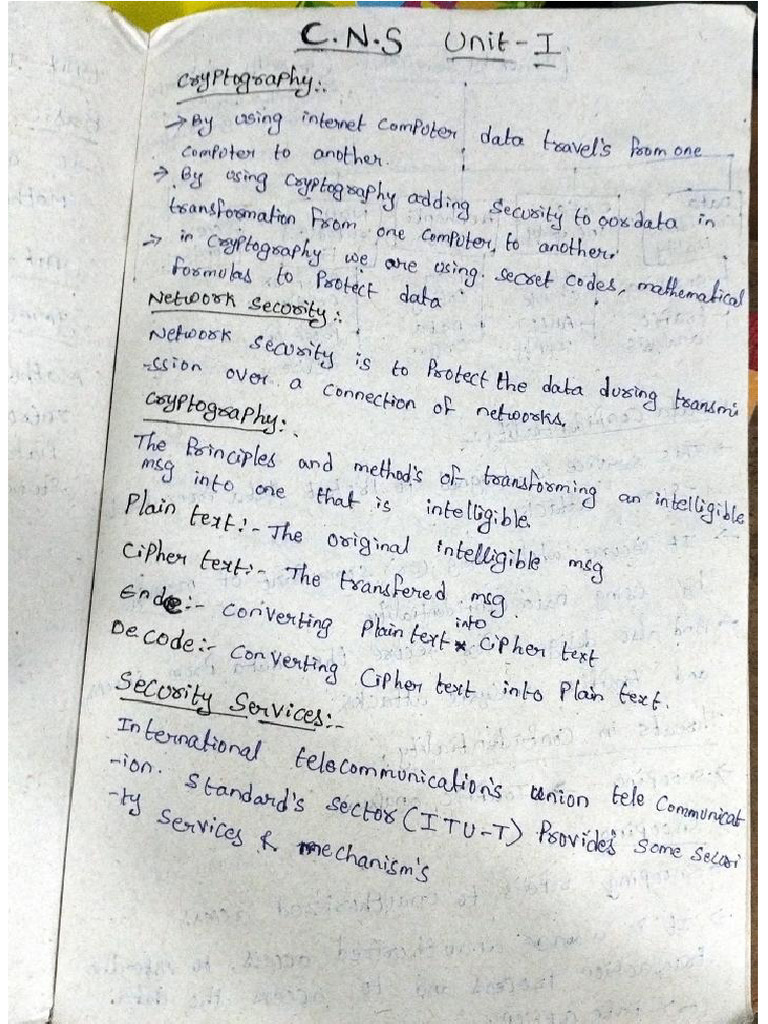 Cns Unit1 | PDF