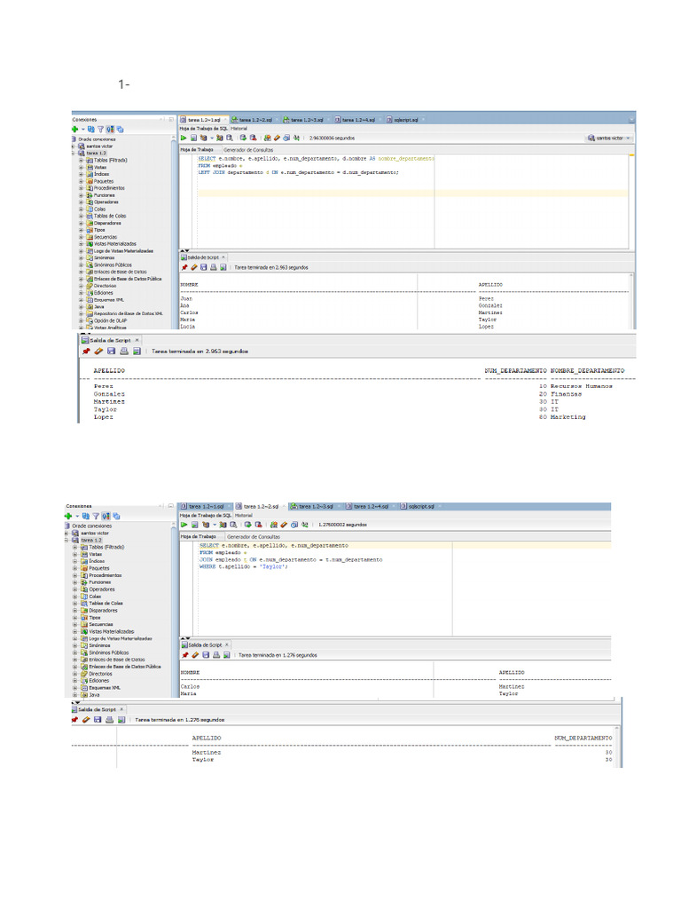 Escriba una consulta en SQL para mostrar el nombre del departamento | PDF