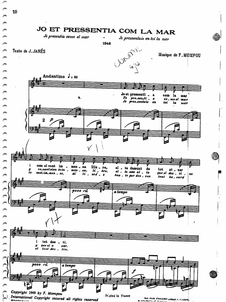 Mompou Jo Et Presentia | PDF