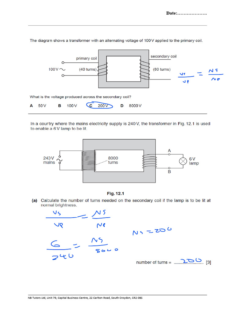Worksheet Transformers GCSE V1 | PDF