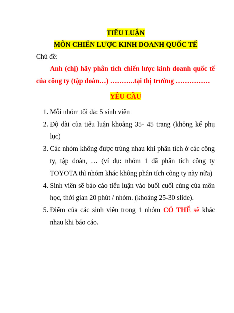 Tiểu Luận Clkd Qt | PDF