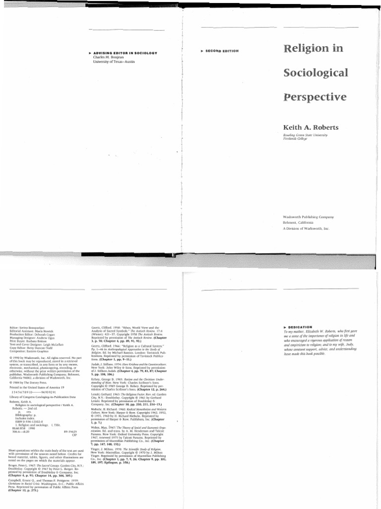 Roberts A.Keith. - Religion in Sociological Perspective | PDF ...