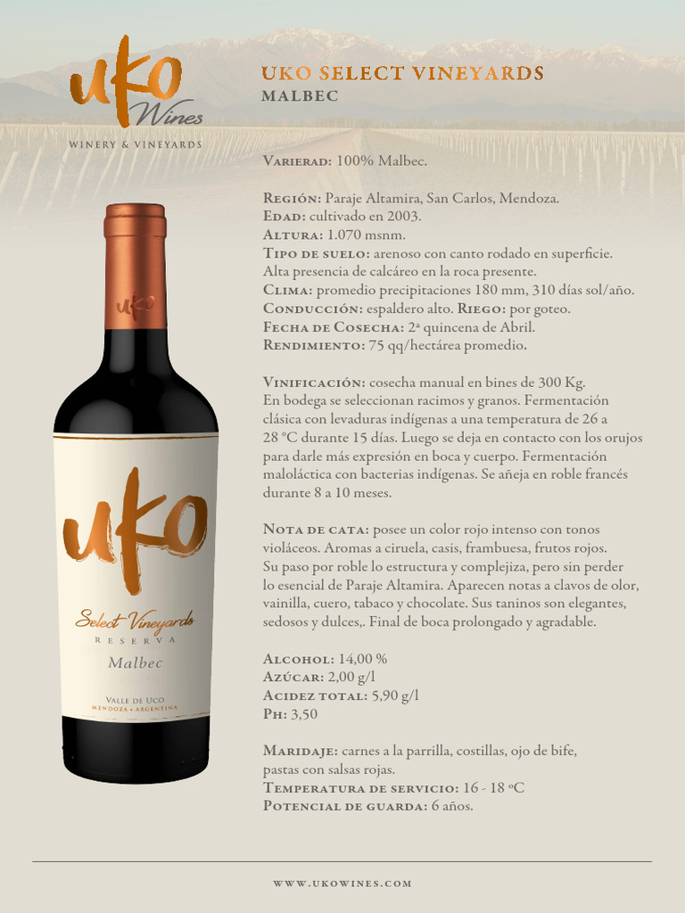 UKO Select Vineyards Malbec | PDF