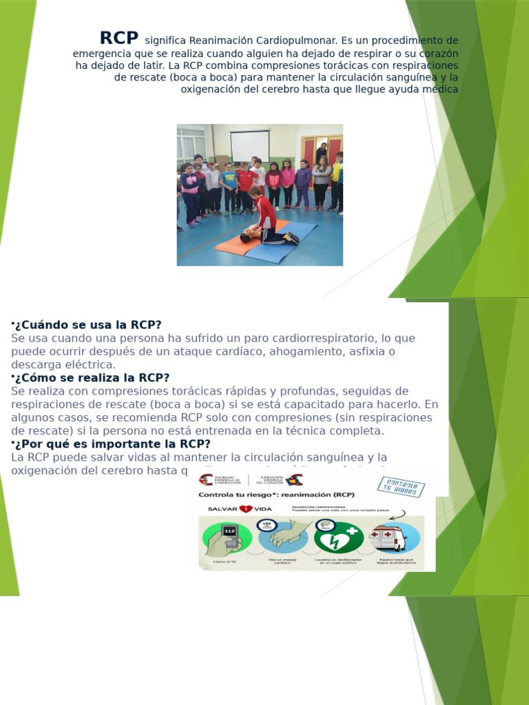 RCP significa Reanimación Cardiopulmonar | PDF