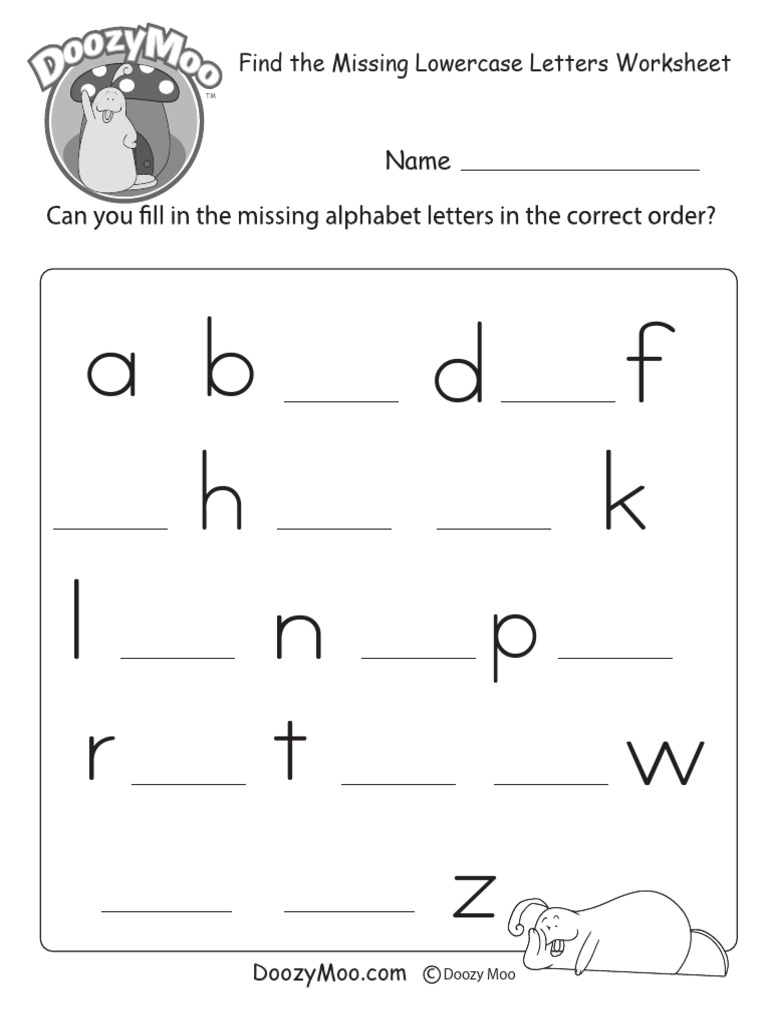 Https Doozymoo.com PDF Missing-letters Find-The-missing-lowercase ...