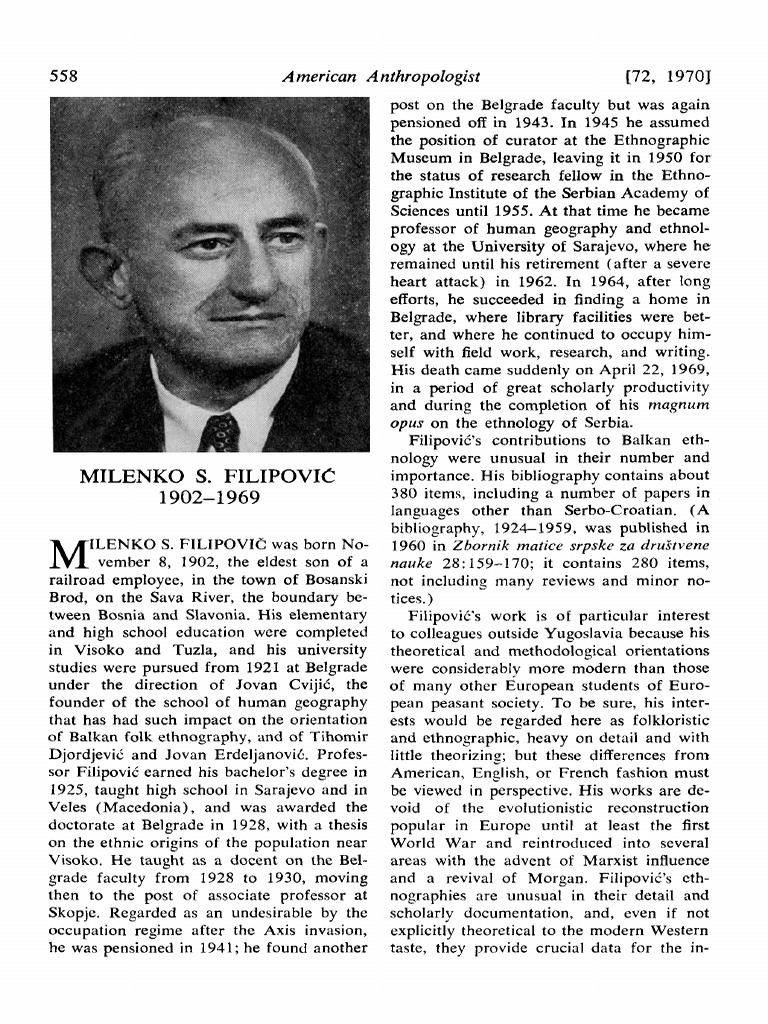 Joel M. Halpern and E. A. Hammel - Milenko S. Filipovic | PDF
