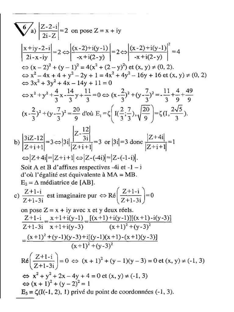 6 Exercices Complexes Corrigé3 | PDF