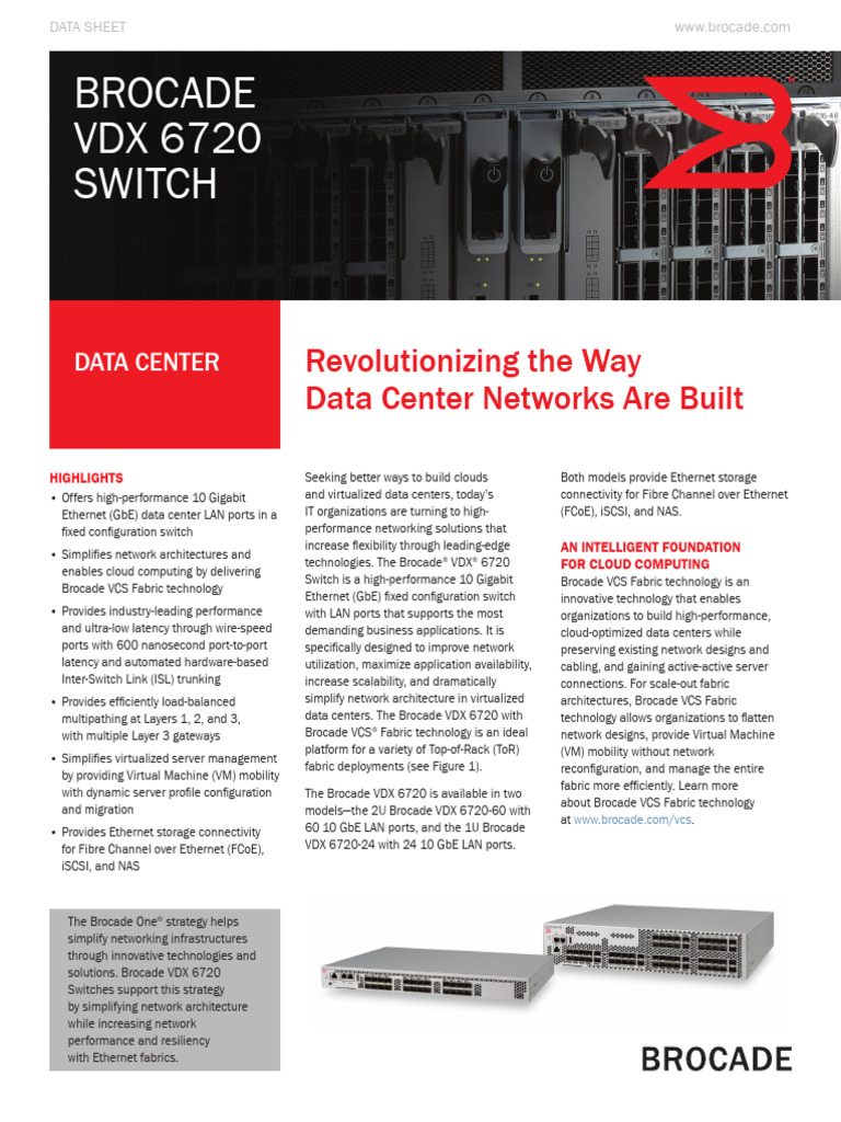Brocade switch vdx_6720_ds | PDF | Computer Network | Network Switch