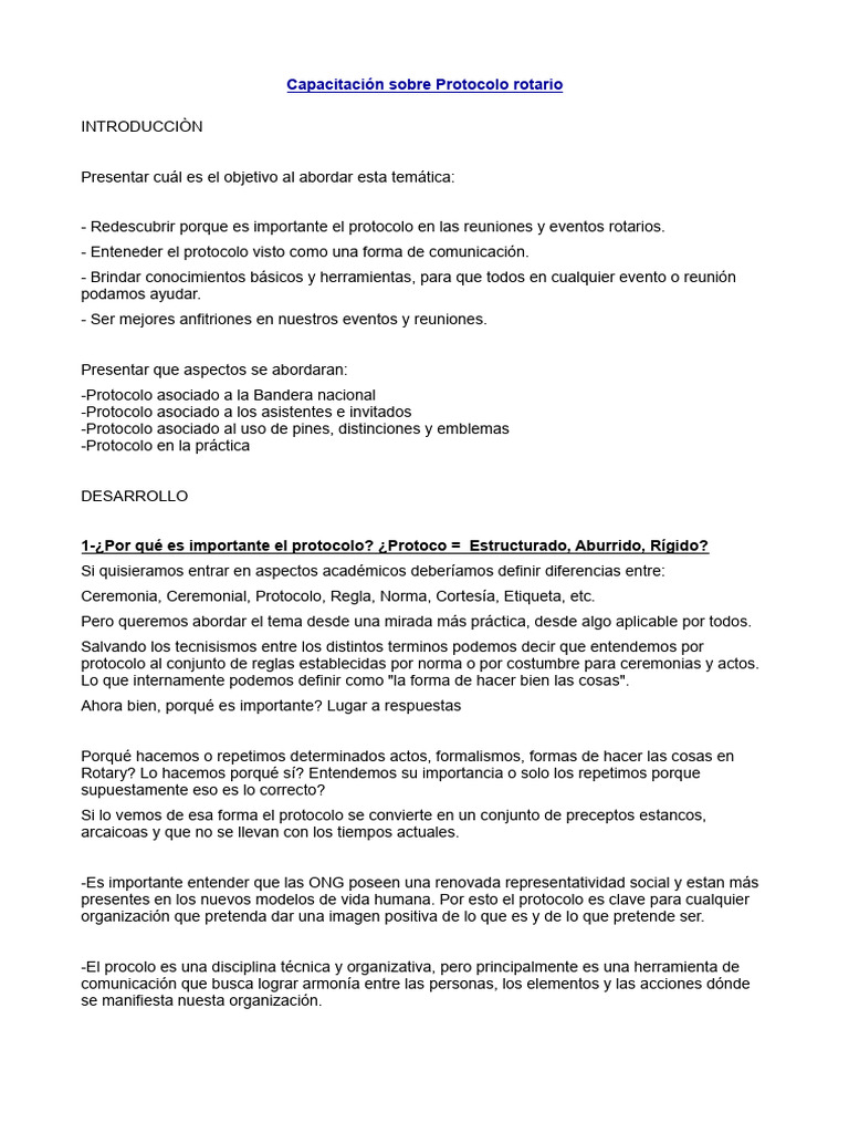 Capacitación Sobre Protocolo Rotario | PDF | Bandera
