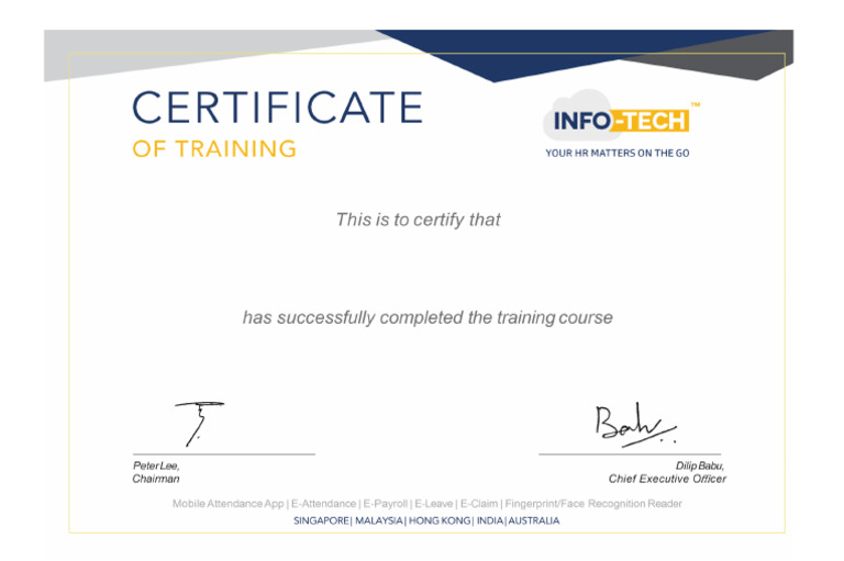 Training Certificate | PDF