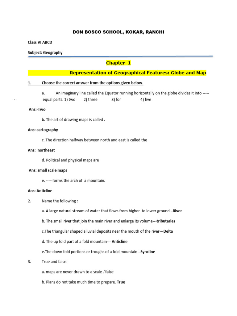 Class 6 Geography Chapter 1, 2 & 3 | PDF | Plateau | Mountains